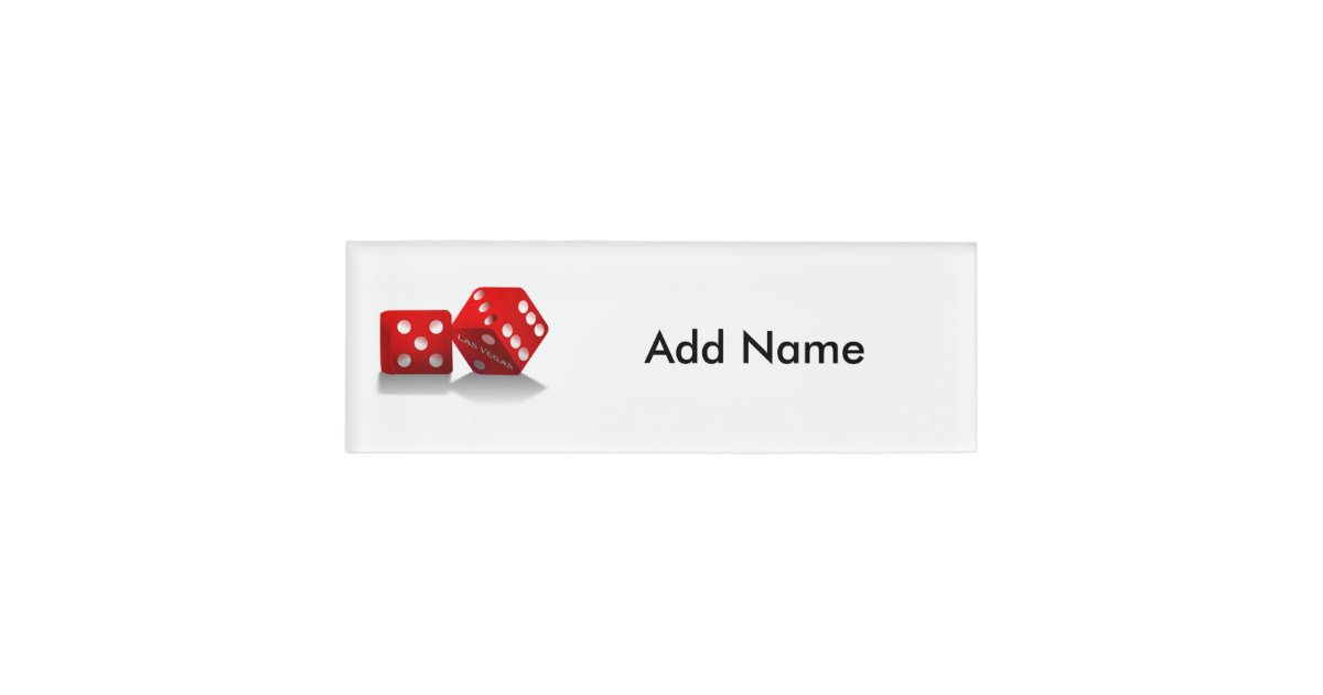 Las Vegas Dice Name Tag | Zazzle