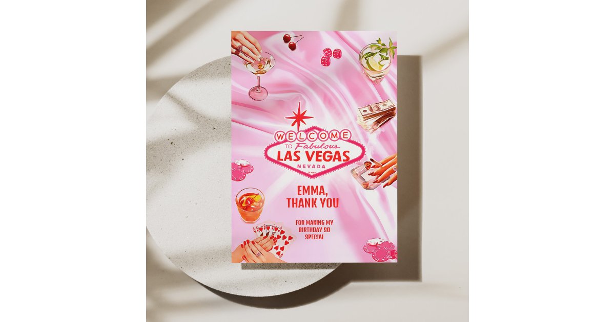 Las Vegas Flat Thank You Card | Zazzle