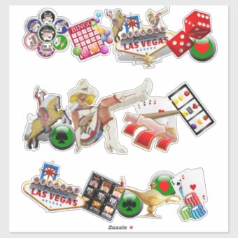 Las Vegas Icons - Gamblers Delight Sticker | Zazzle