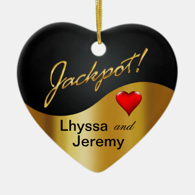 Las Vegas Jackpot photo black/gold Ceramic Ornament | Zazzle