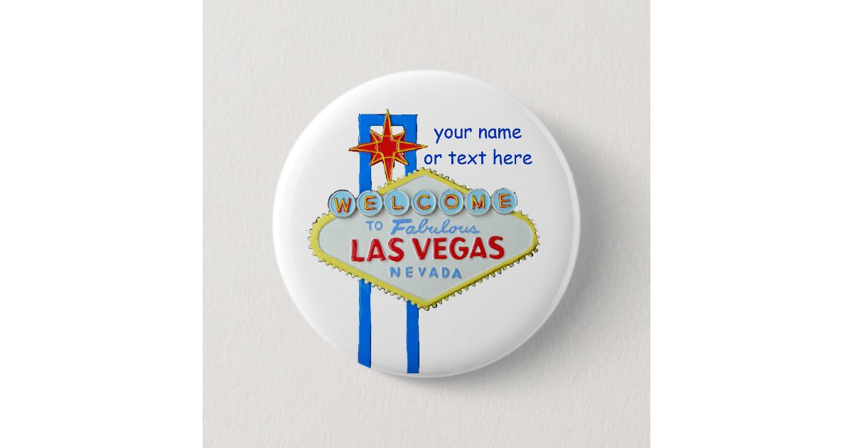 Las Vegas Name Tag Pinback Button | Zazzle