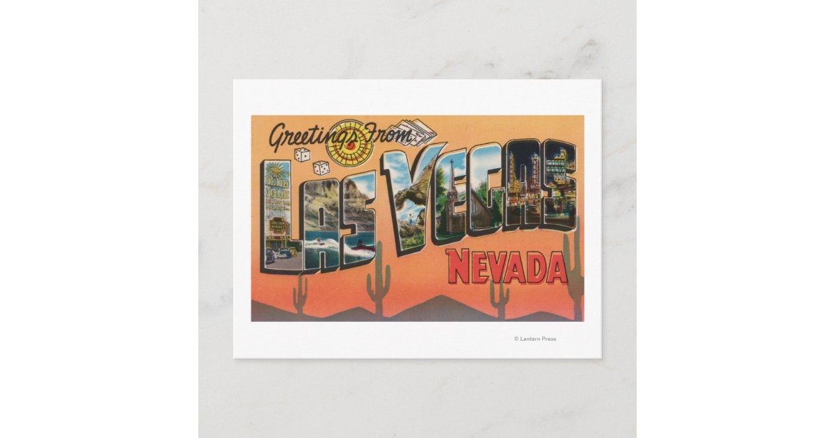 Las Vegas, Nevada - Large Letter Scenes Postcard | Zazzle