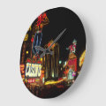 Las Vegas Night Time Neon Lights Casinos Sign Large Clock | Zazzle