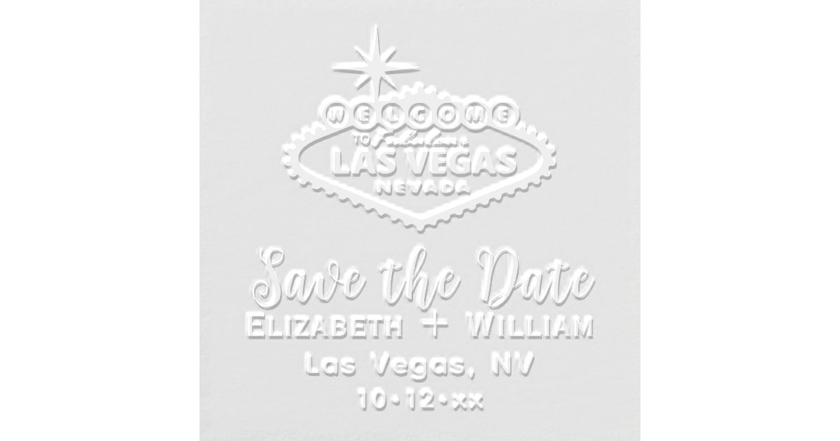 Las Vegas NV Couple Wedding Save the Date Embosser | Zazzle
