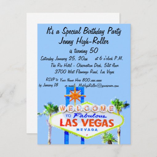 Las Vegas Party Invitation with Welcome Sign | Zazzle