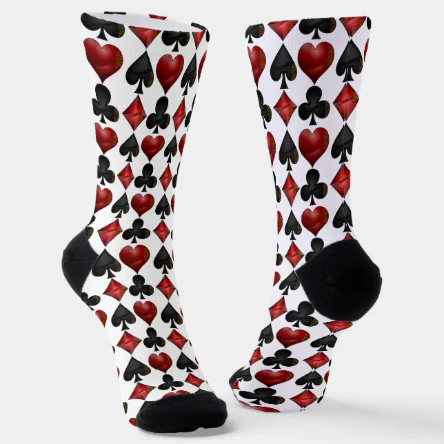 Las Vegas Playing Card Shapes Pattern Socks | Zazzle