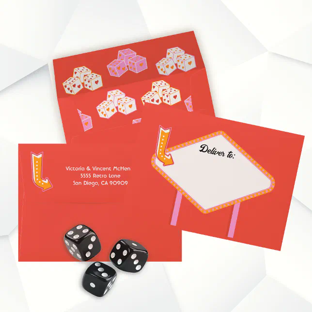 Las Vegas Retro Sign return address Envelope | Zazzle
