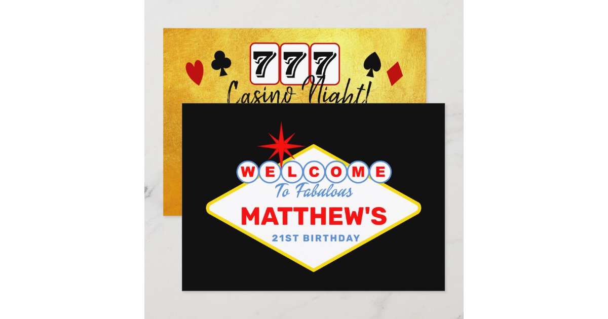 Las Vegas Sign Casino Night Party Invitation | Zazzle