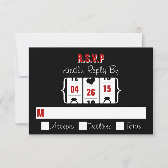 Las Vegas Slot Machine Wedding RSVP Card | Zazzle