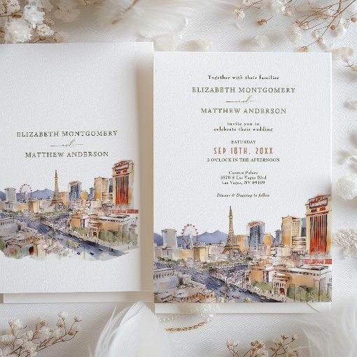 Las Vegas Streets Sin City Wedding Invitation | Zazzle