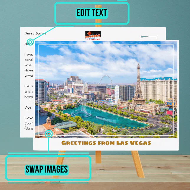 Las Vegas Strip from Above Postcard | Zazzle