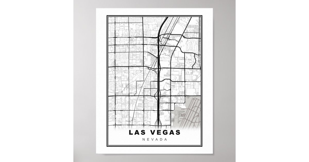 Las Vegas Strip Map Poster | Zazzle