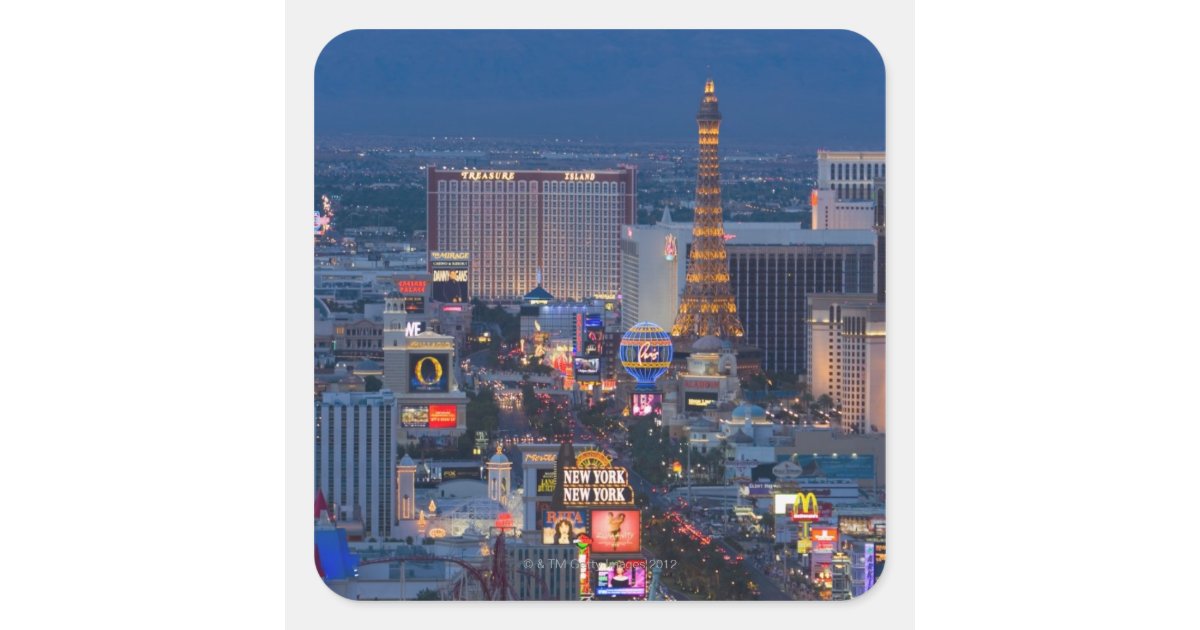 Las Vegas Strip Square Sticker | Zazzle