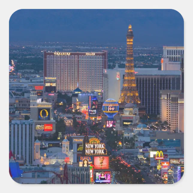 Las Vegas Strip Square Sticker | Zazzle