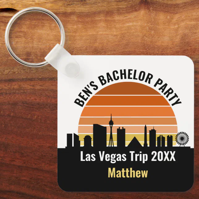 Las Vegas Strip Sunset Custom Vacation Keychain | Zazzle