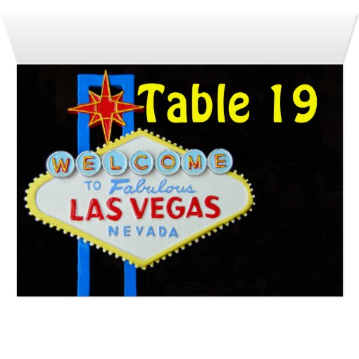 Las Vegas Table Number Assigned Seating tent cards | Zazzle