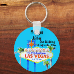 Las Vegas Wedding Invitation Keychain | Zazzle