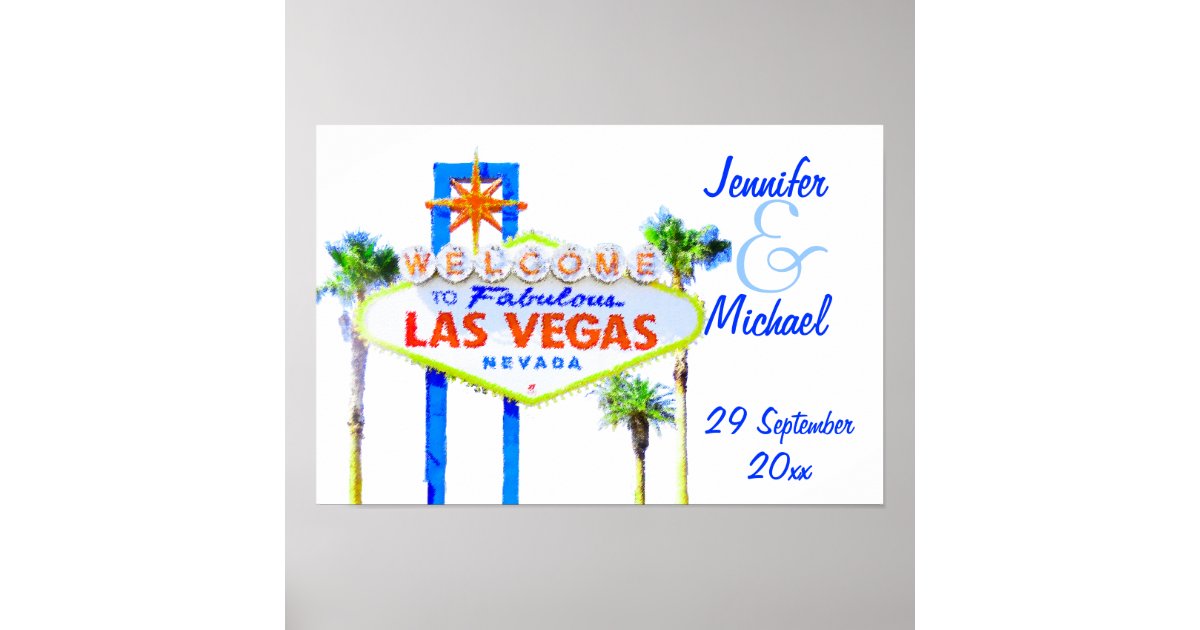 Las Vegas Wedding Party Sign | Zazzle