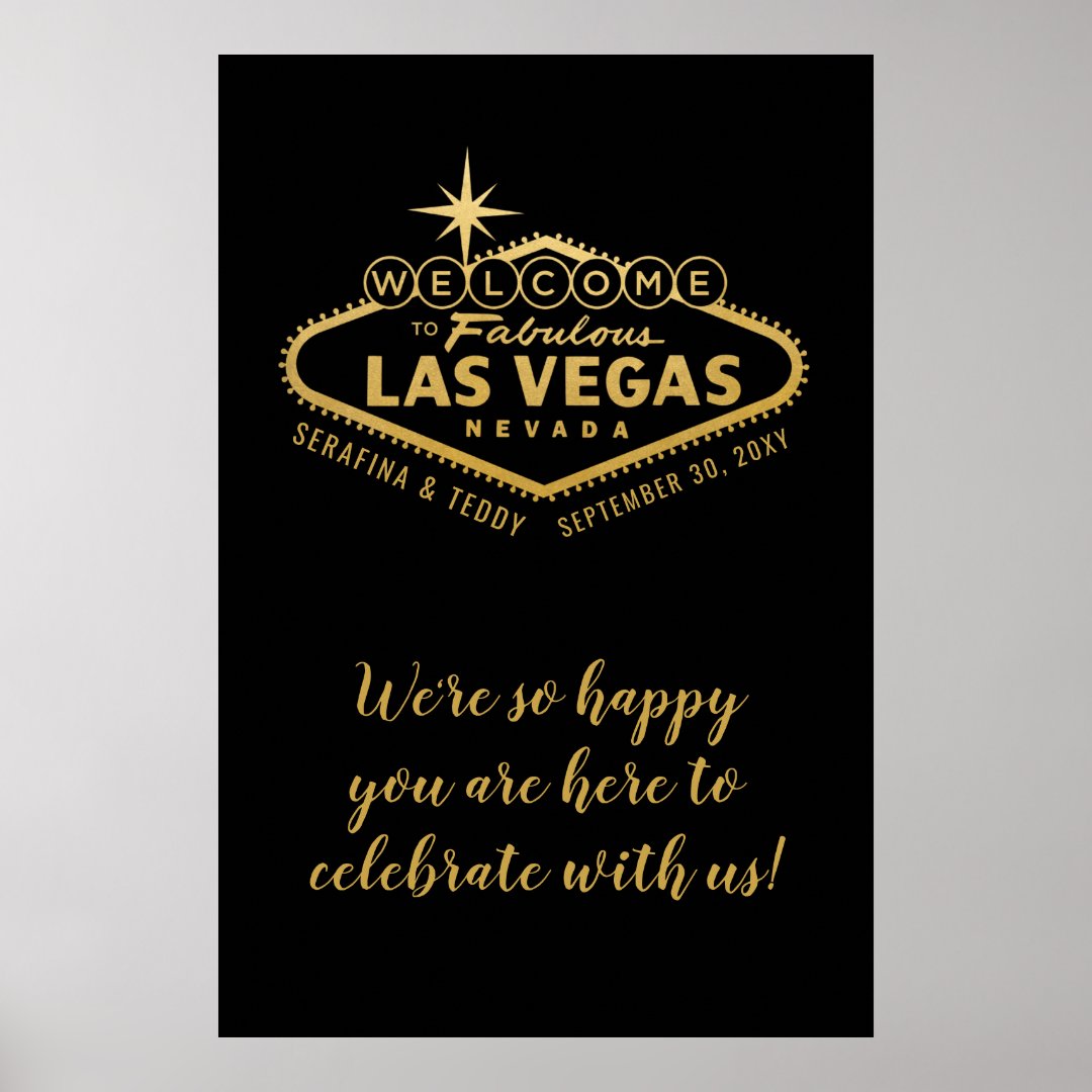 Las Vegas Wedding Personalized 24x36 Welcome Sign | Zazzle