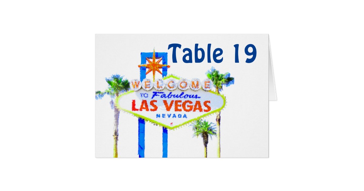 Las Vegas Wedding Table Number tent cards | Zazzle