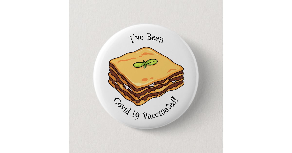 Lasagna cartoon illustration button | Zazzle