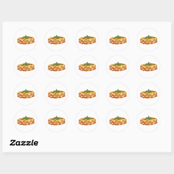 Lasagna Classic Round Sticker | Zazzle