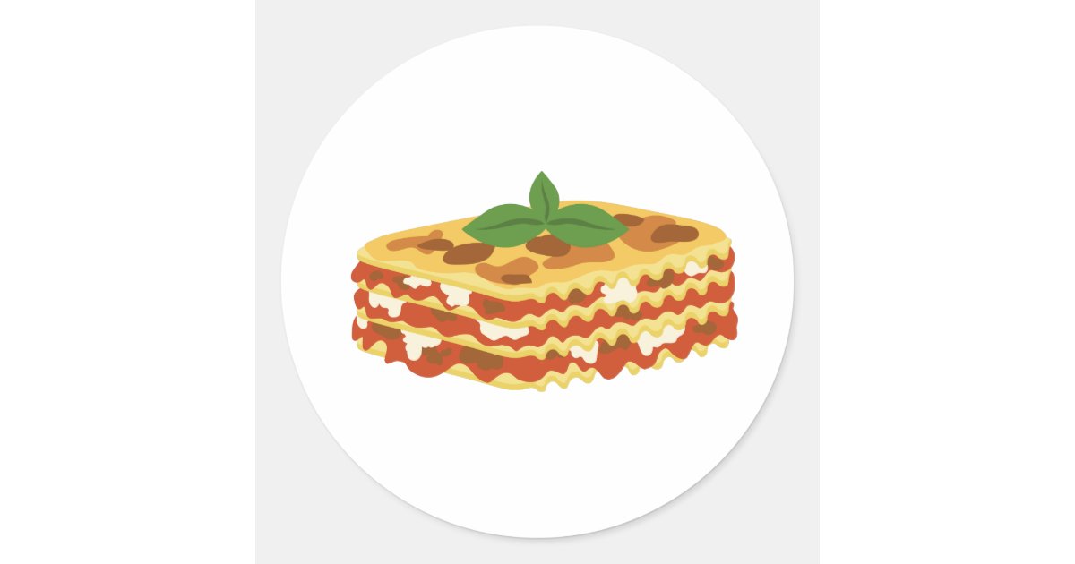 Lasagna Classic Round Sticker | Zazzle