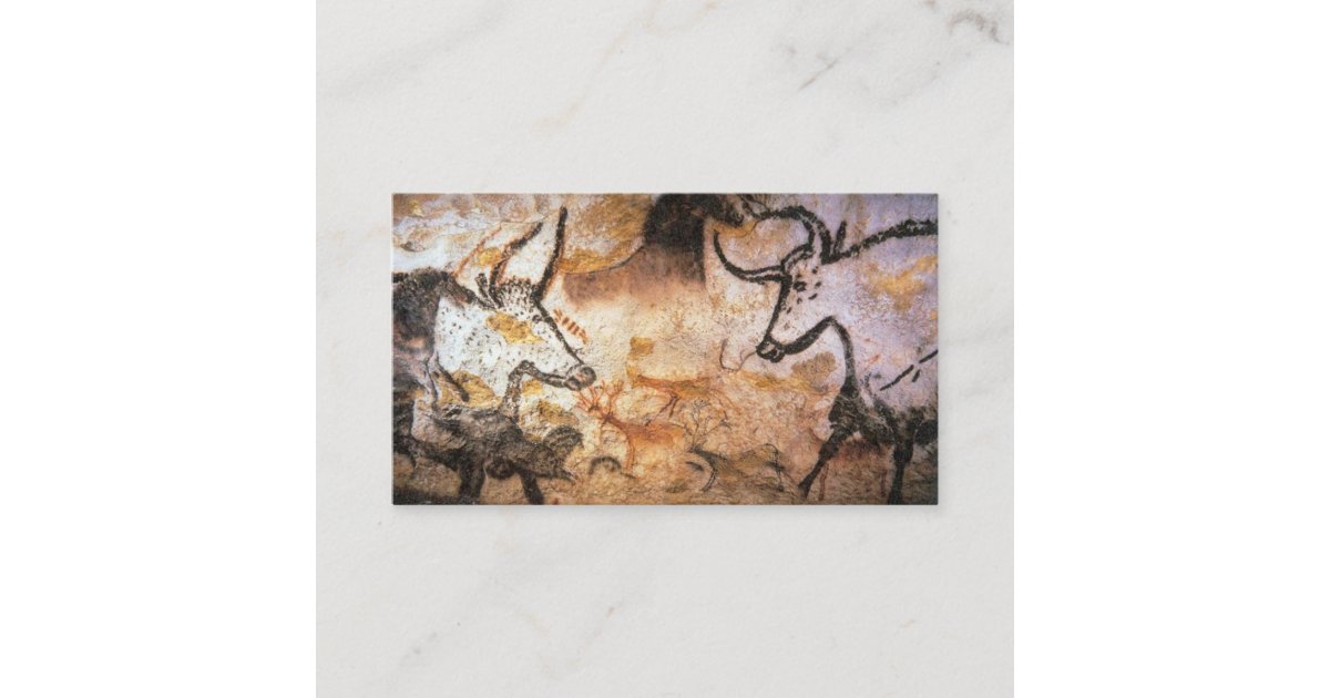 Lascaux Bulls Buffalo Cave Painting Business Card | Zazzle