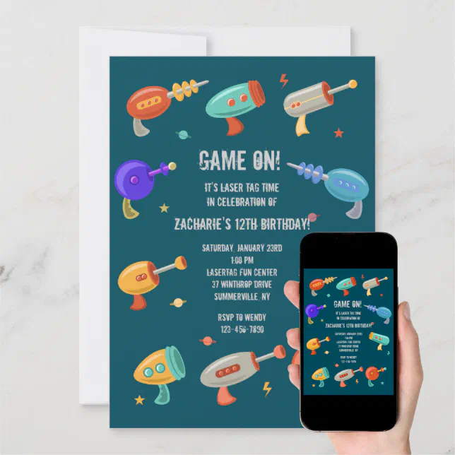 Laser Guns Invitation | Zazzle