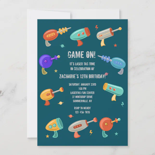 Laser Guns Invitation | Zazzle