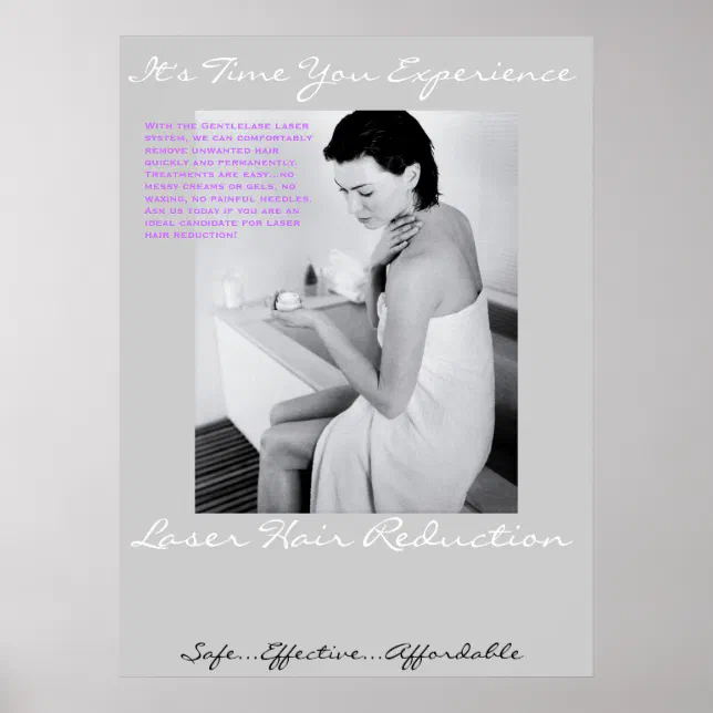 Laser Hair Poster-Woman In Towel Poster | Zazzle