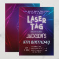 Laser Tag Birthday Invitation Neon Laser Invite | Zazzle
