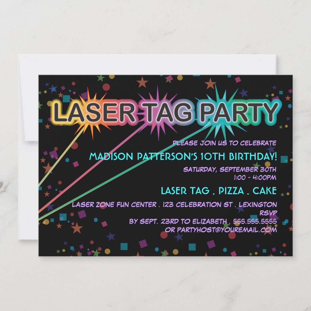 Laser Tag Birthday Party Invitation | Zazzle