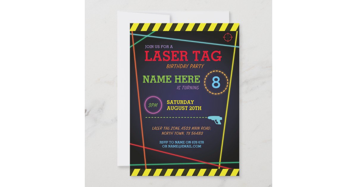 Laser Tag Birthday Party Invitation Quest | Zazzle
