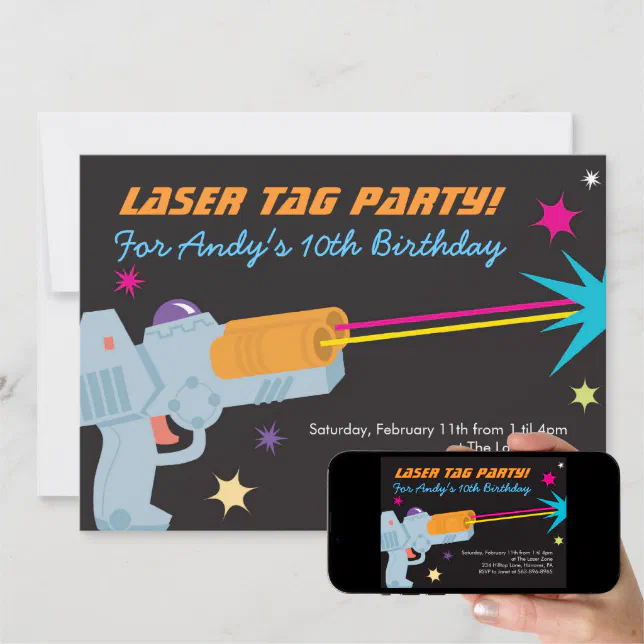 Laser Tag Birthday Party Invitations | Zazzle