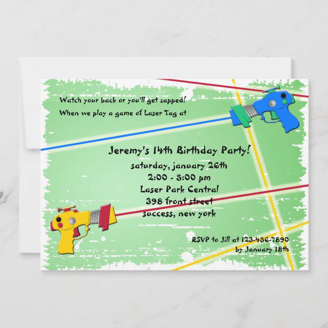 Laser Tag Invitation | Zazzle