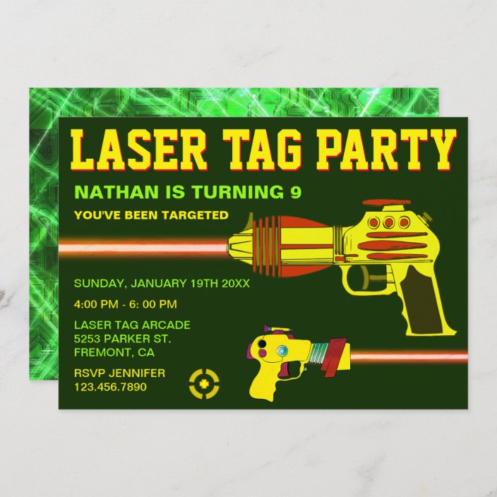 Laser Tag Kids Birthday Party Invitation | Zazzle.com