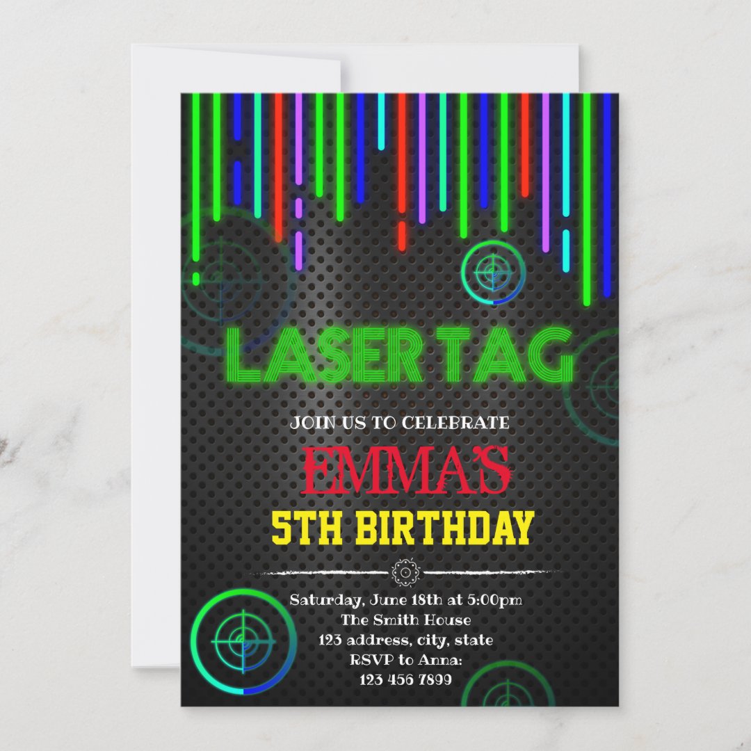 Laser tag party invitation | Zazzle