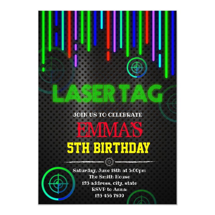 Laser tag party invitation | Zazzle.com