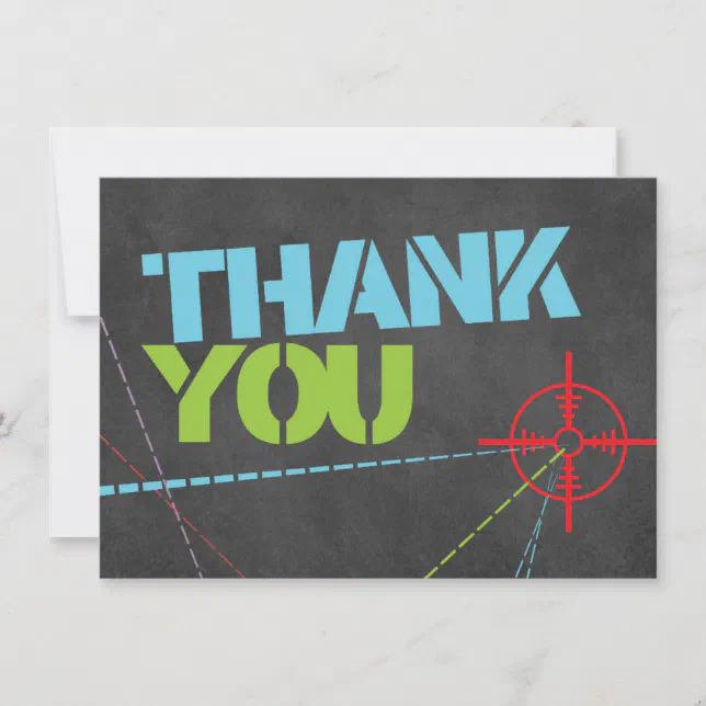 Laser Tag Party Thank You Card | Zazzle