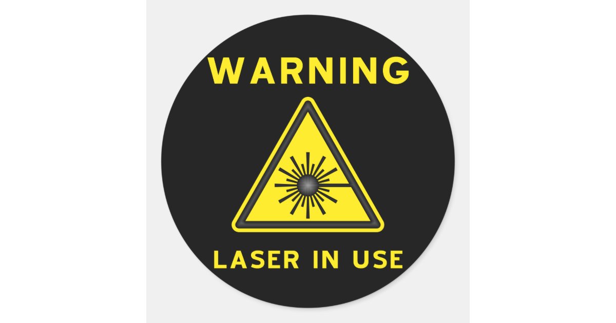 Laser Warning Symbol Sticker | Zazzle