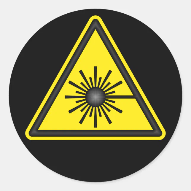 Laser Warning Symbol Sticker | Zazzle