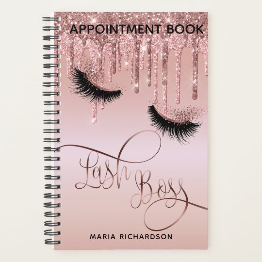 Lash Boss Makeup Eyebrow Eyes Appointment Book Planner | Zazzle.com