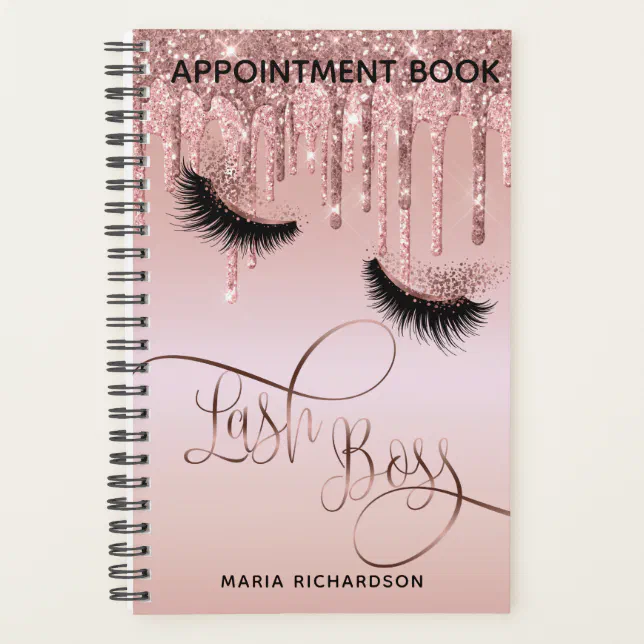 Lash Boss Makeup Eyebrow Eyes Appointment Book Planner | Zazzle
