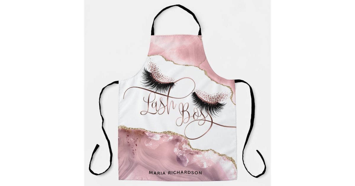 Lash Boss Makeup Eyebrow Eyes Lashes Blush pink Th Apron | Zazzle