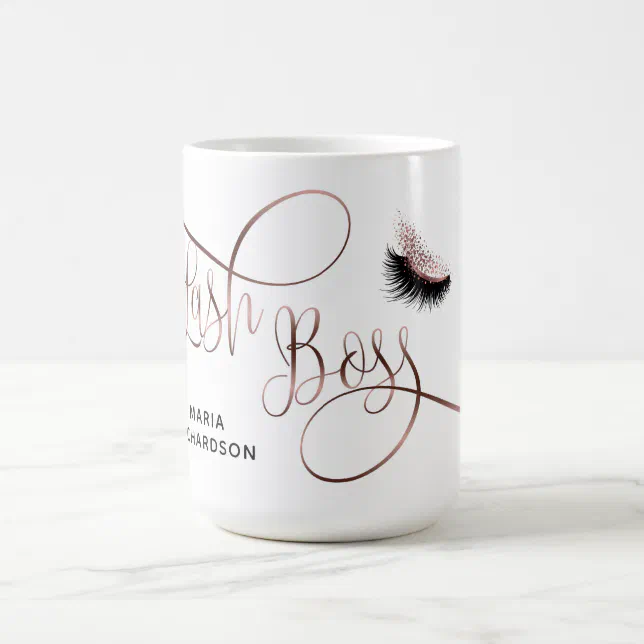 Lash Boss Makeup Eyebrow Eyes Lashes Rose Gold Coffee Mug | Zazzle