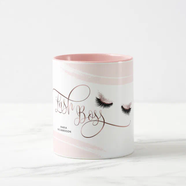 Lash Boss Makeup Eyebrow Eyes Lashes Rose Gold Mug | Zazzle