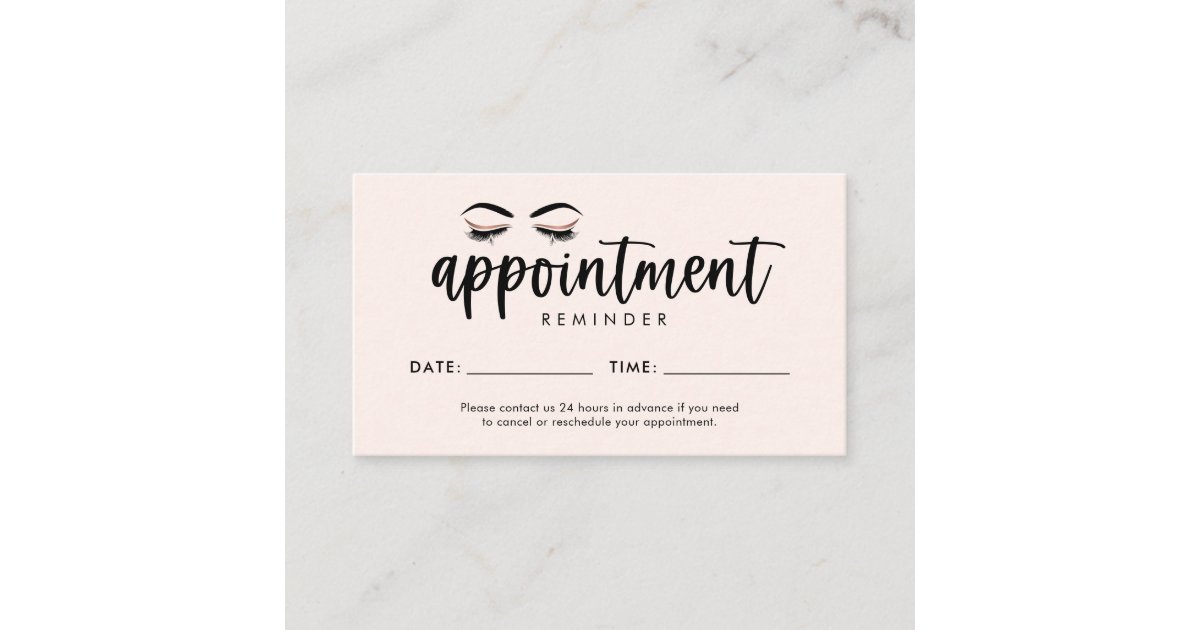 Lash, Brow Appointment Reminder Card with Logo | Zazzle