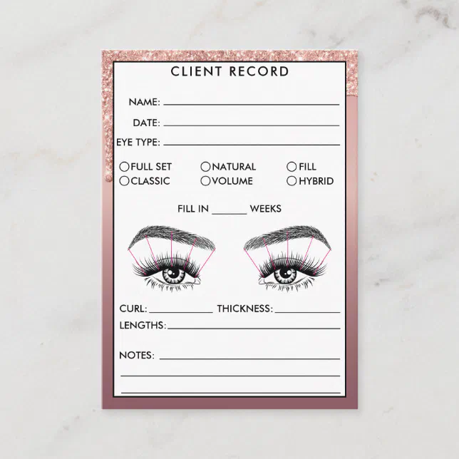 Lash Client Record Add Logo Business Card | Zazzle