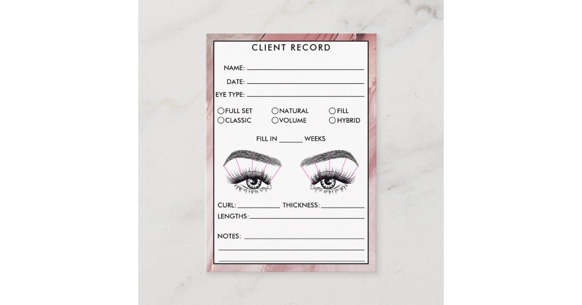 Lash Client Record Add Logo Business Card | Zazzle